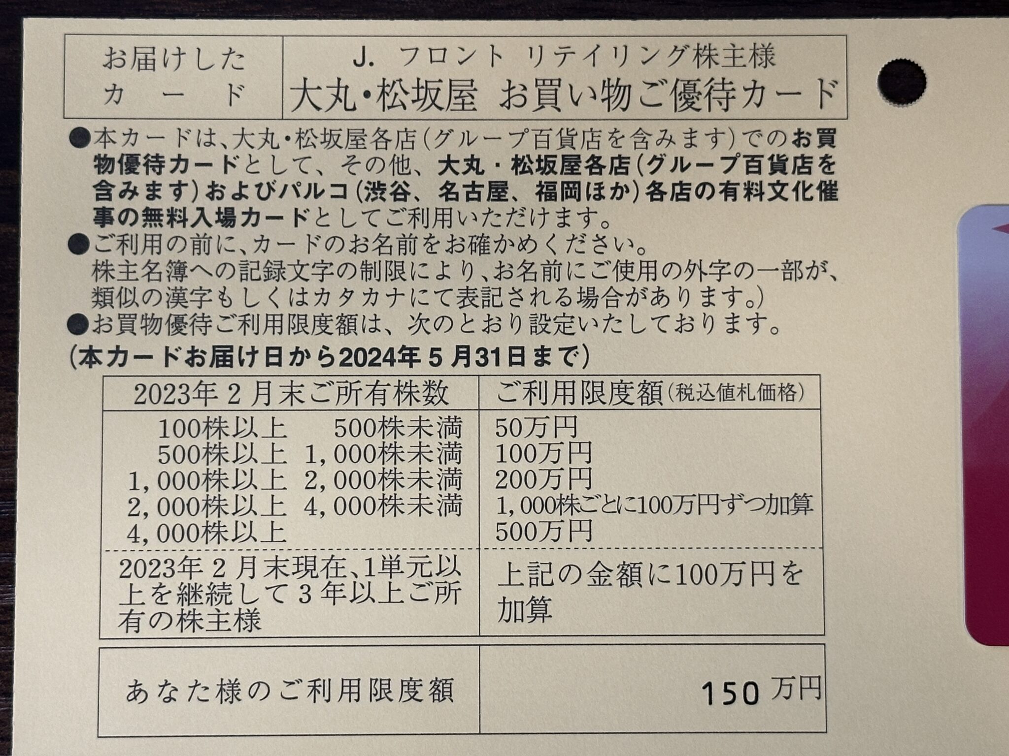 【株主優待】J.フロントリテイリング（3086） - MBAホルダーが保有している株主優待銘柄